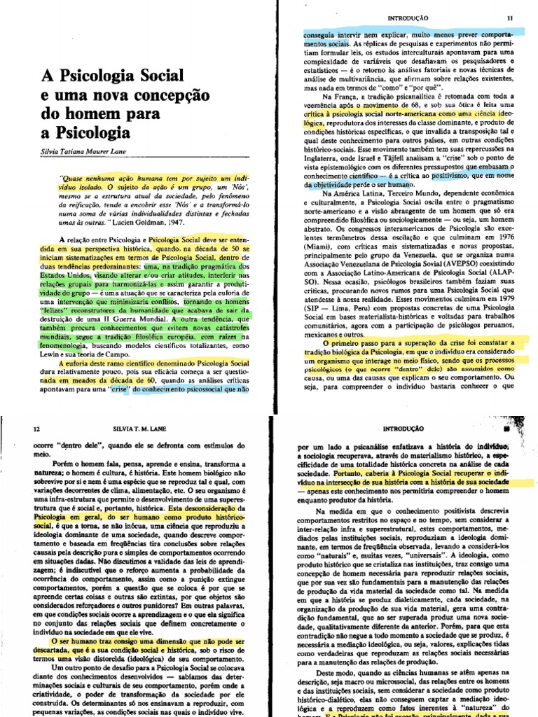 O Homem em Movimento - Silvia Lane | PDF