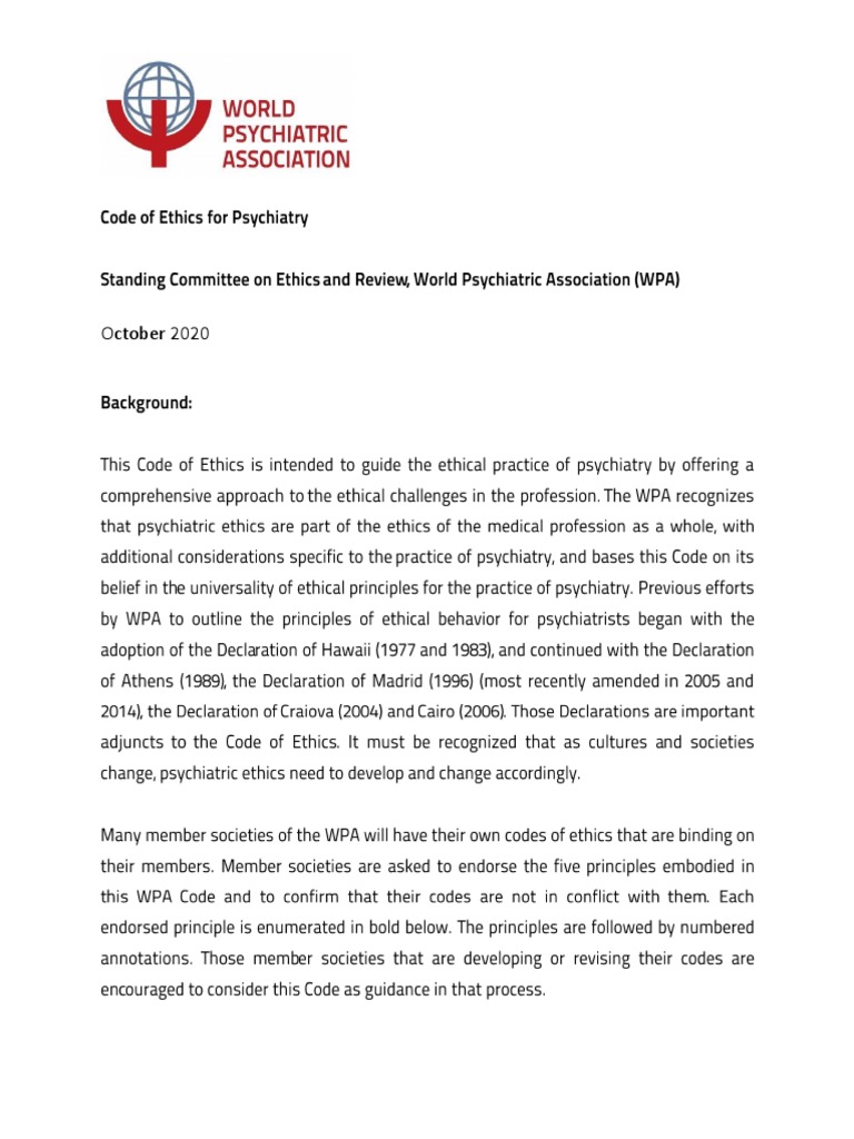 WPA Code of Ethics 2020.final2 | PDF