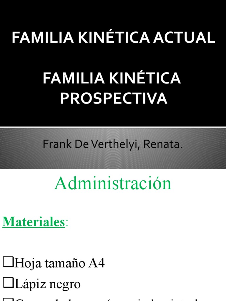 Familia Kinetica Actual y Prospectiva (Frank de Verthelyi) | PDF