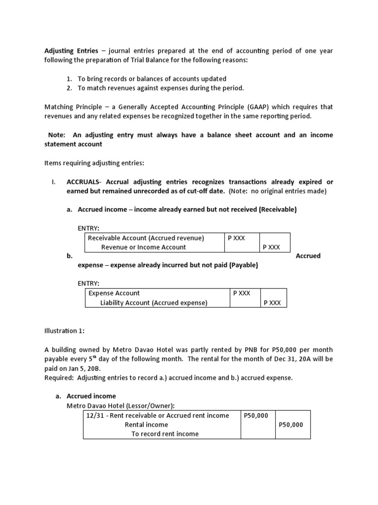 Exercise Accruals Adjusting Entries | Download Free PDF | Accrual | Money