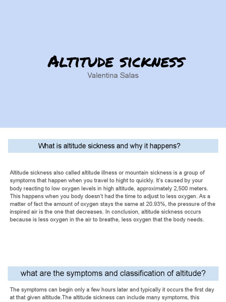 Altitude Sickness | PDF | Clinical Medicine | Medical Specialties