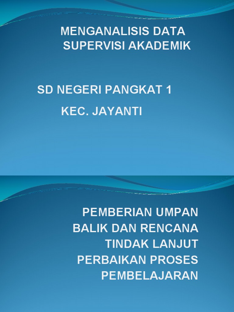 Analisis Supervisi Akademik | PDF