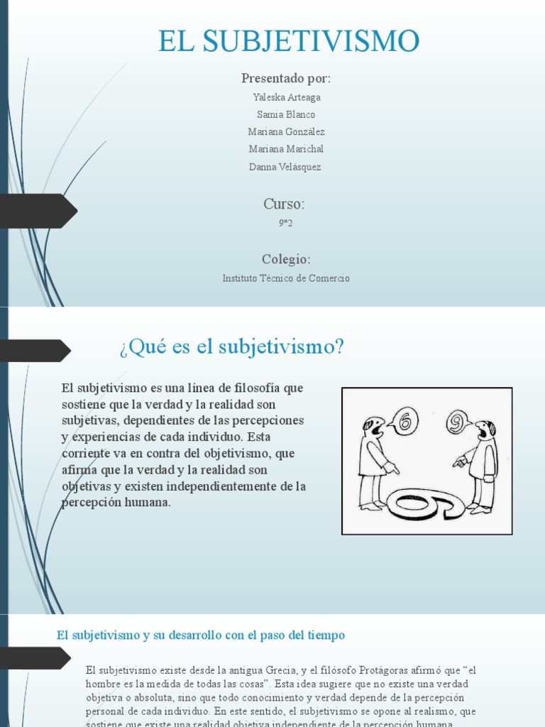 El Subjetivismo | PDF