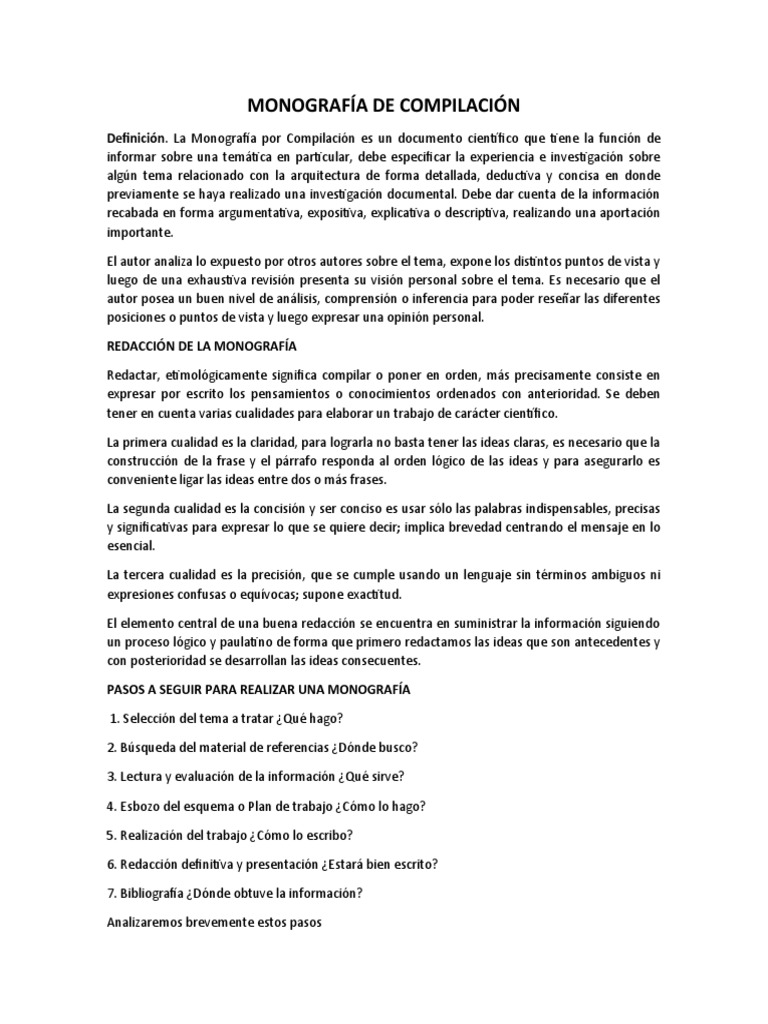 Monografía de Compilación | PDF | Razonamiento deductivo | Bibliografía