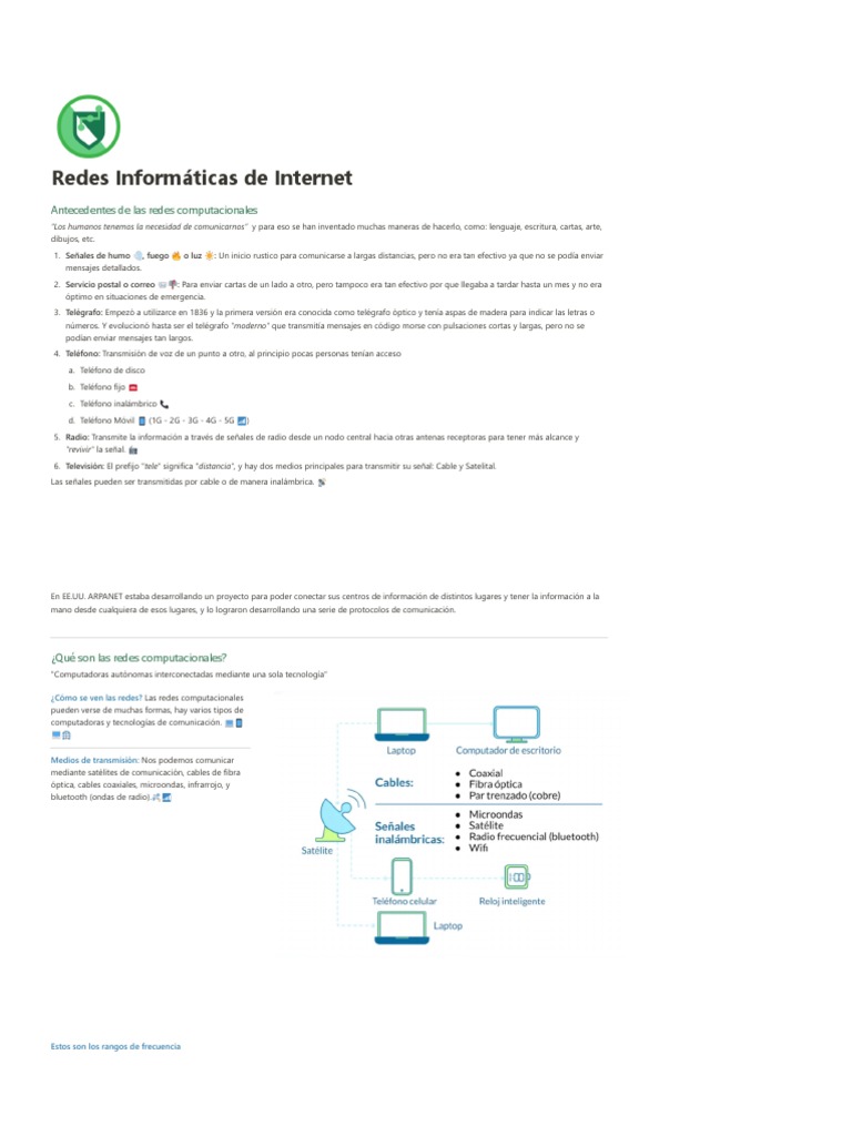 Redes Informáticas de Internet | PDF | Red de computadoras | Controlador de interfaz de red