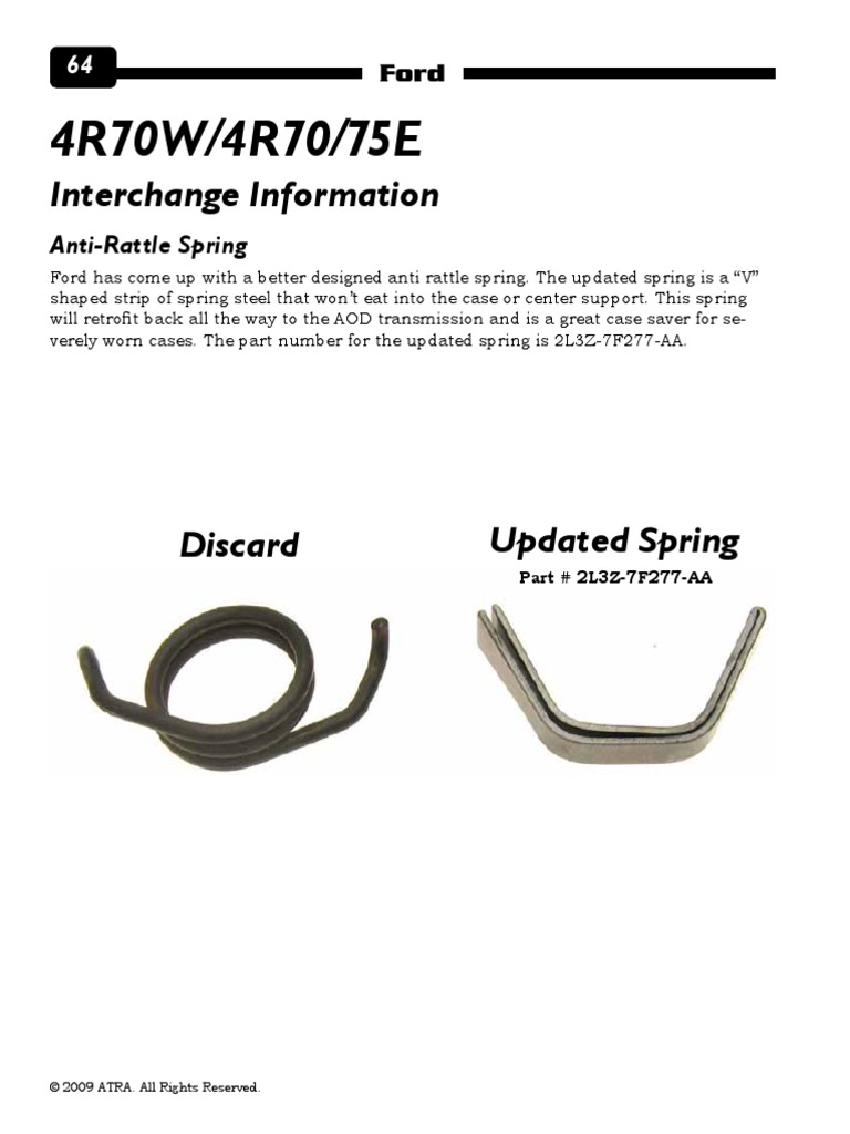 4R70W/4R70/75E: Interchange Information | PDF | Machines | Vehicle ...