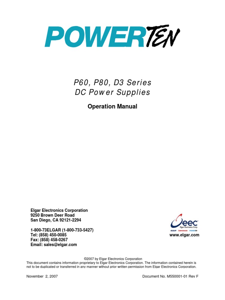p60 Series | PDF | Power Supply | Electromagnetic Interference