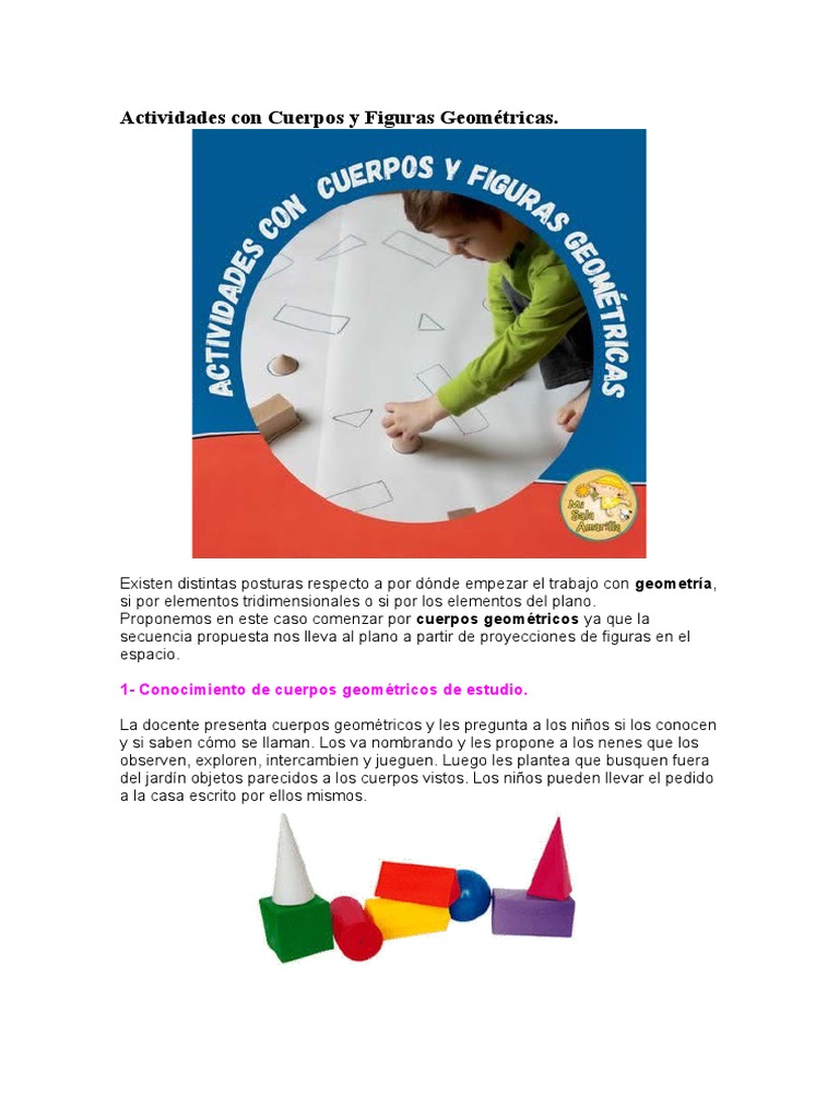 Actividades Con Cuerpos y Figuras Geométricas | PDF | Geometría ...