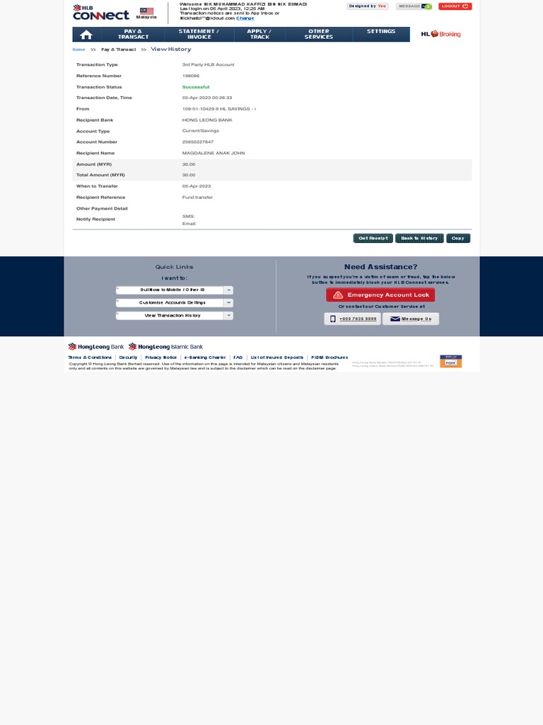 Online Banking - Hong Leong Bank Malaysia | PDF | Online Banking | Banks & Banking