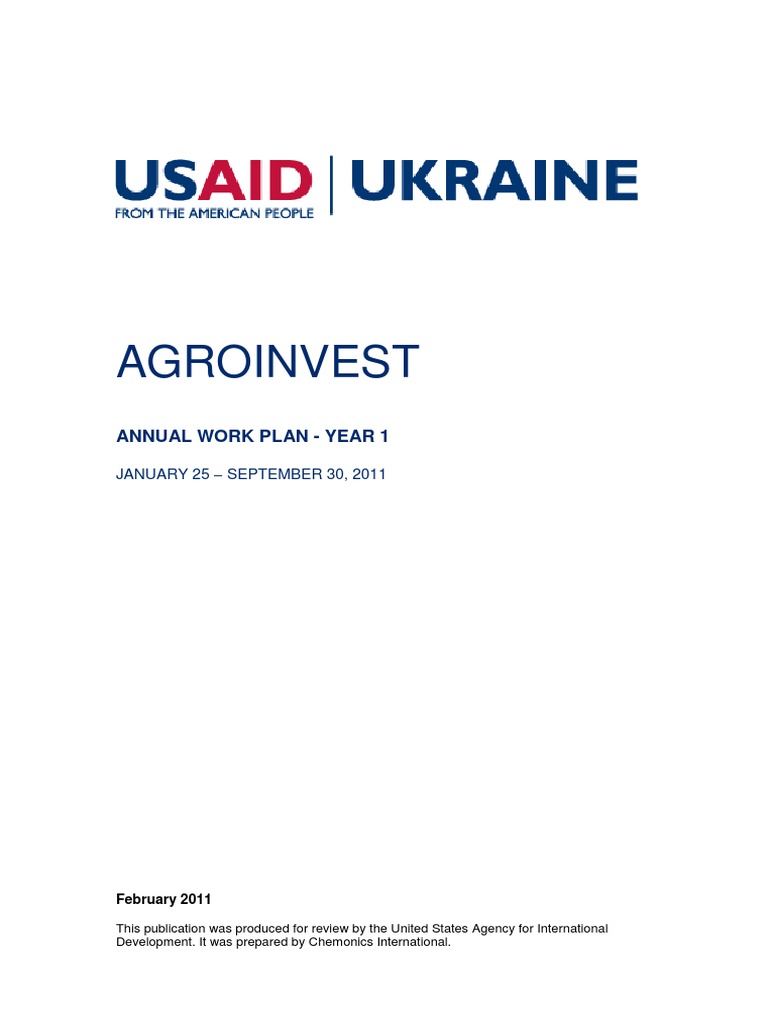 Usaid Land Tenure Agroinvest Year 1 Work Plan | PDF | Food Security | Loans