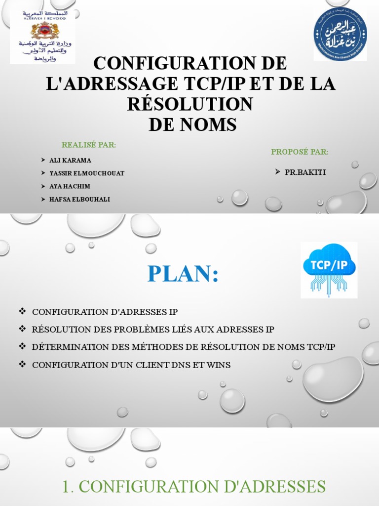 Configuration de L'adressage TCP | PDF | Adresse IP | Système de noms de domaines