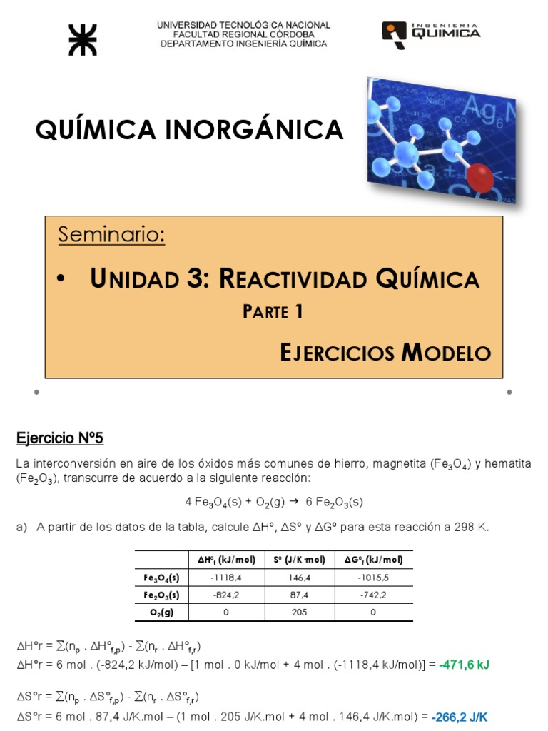 3a. QI - Unidad 3 (Parte 1) - Ejercicios Modelo | PDF | Cloro | Cloruro