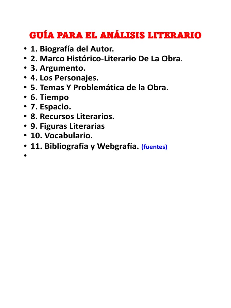 Guía y Criterios para El Análisis Literario | PDF | Narración