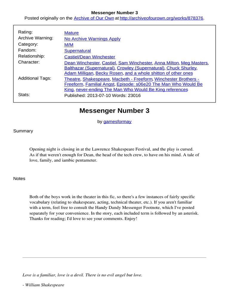 Messenger Number 3 | PDF
