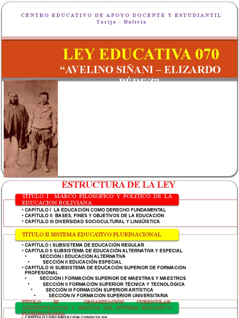 Ley Educativa 070 | PDF | Desarrollo profesional | Evaluación