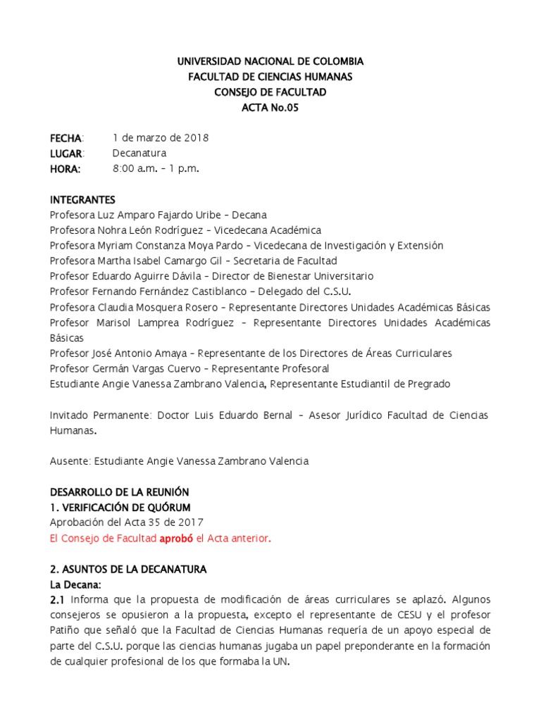 Acta 5 Web 2018 | PDF