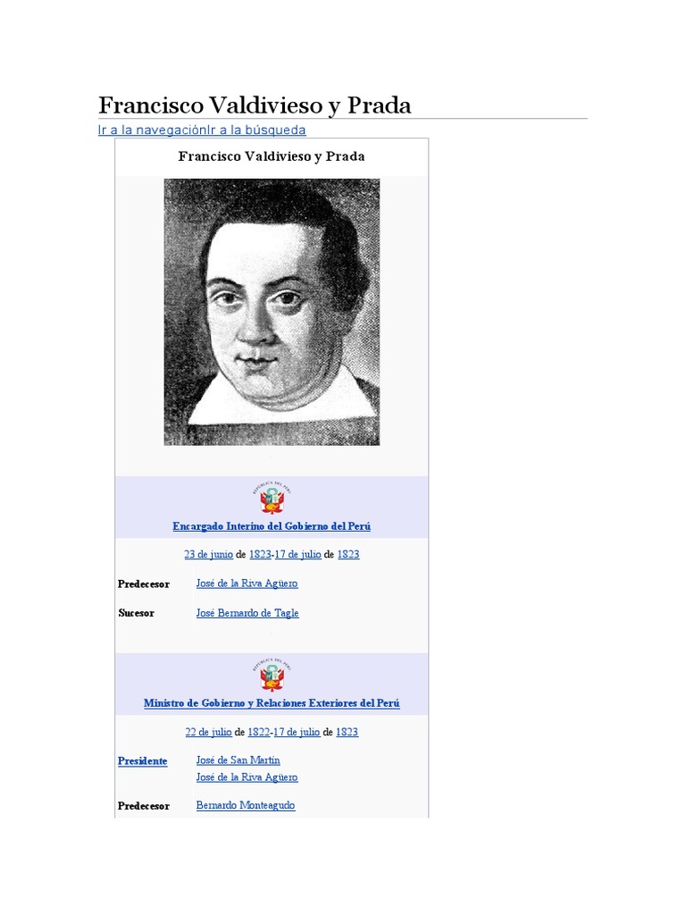 Francisco Valdivieso y Prada | PDF | América del Sur | Perú