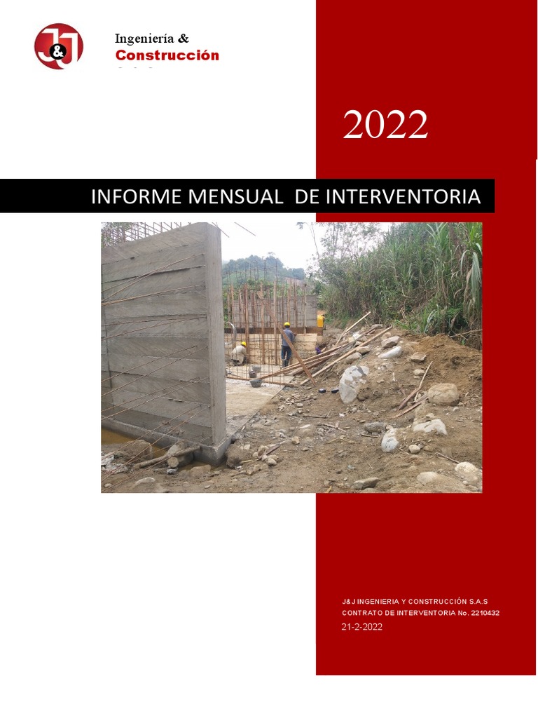 Informe Mensual de Interventoría 2022 | PDF | Hormigón | Ingeniería
