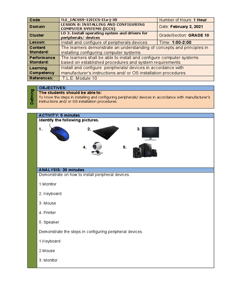 4-A Installing Peripherals | PDF | Learning | Computer Keyboard