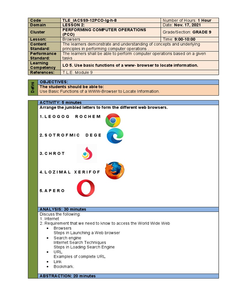 4-A Web Browser | PDF | World Wide Web | Internet & Web