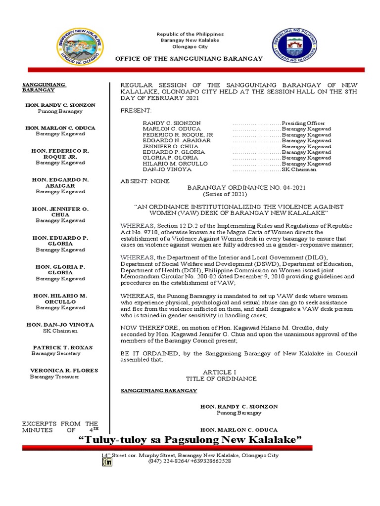 Ordinance No 17 2020 Institutionalizing The Bpoc | PDF Ordinance No 17 2020 Institutionalizing The Bpoc | PDF