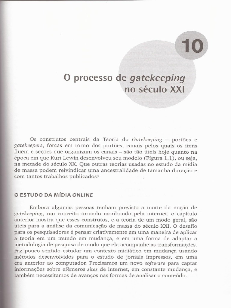 Processo Gatekeeping Sec Xxi Pamela Shoemaker Tim Vos | PDF