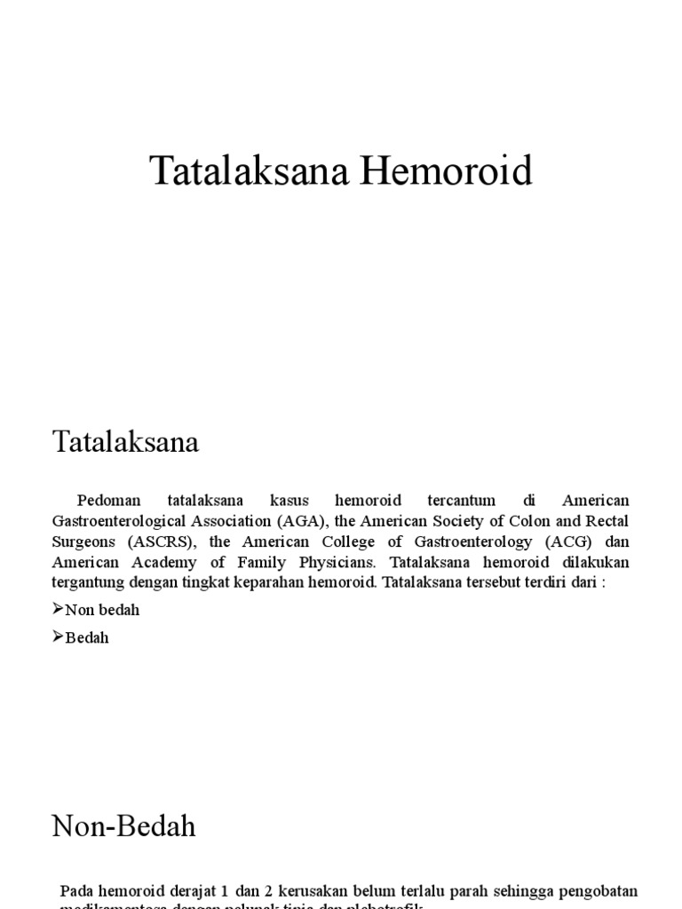 Tatalaksana Hemoroid | PDF