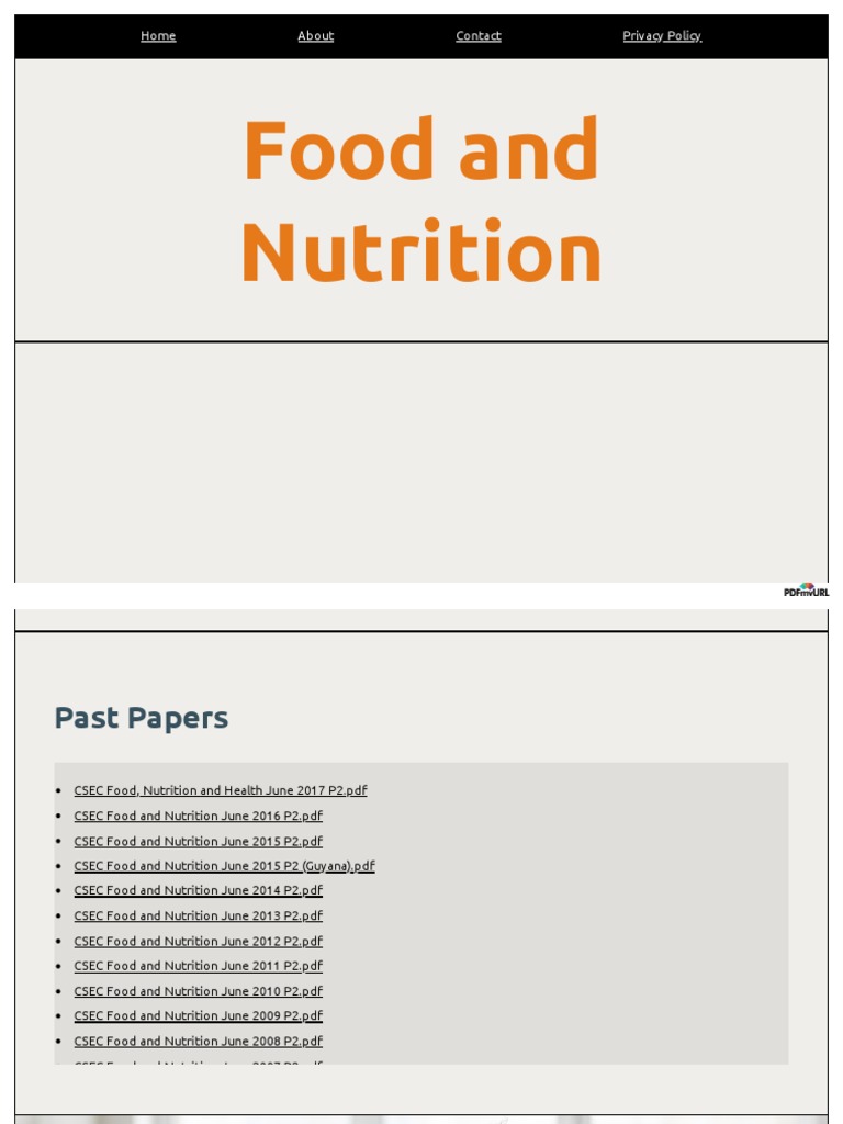 Cxcprep Netlify App Csec Food-And-nutrition HTML | PDF