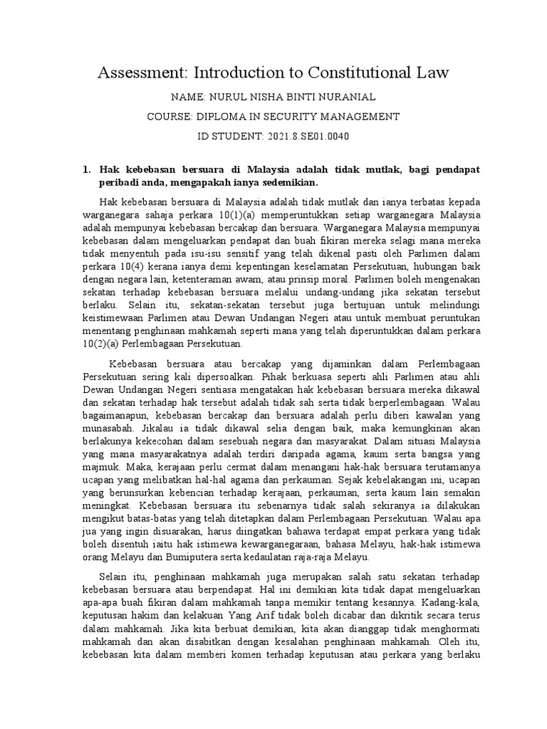 Kebebasan Bersuara di Malaysia | PDF | Politik | Ilmu Sosial