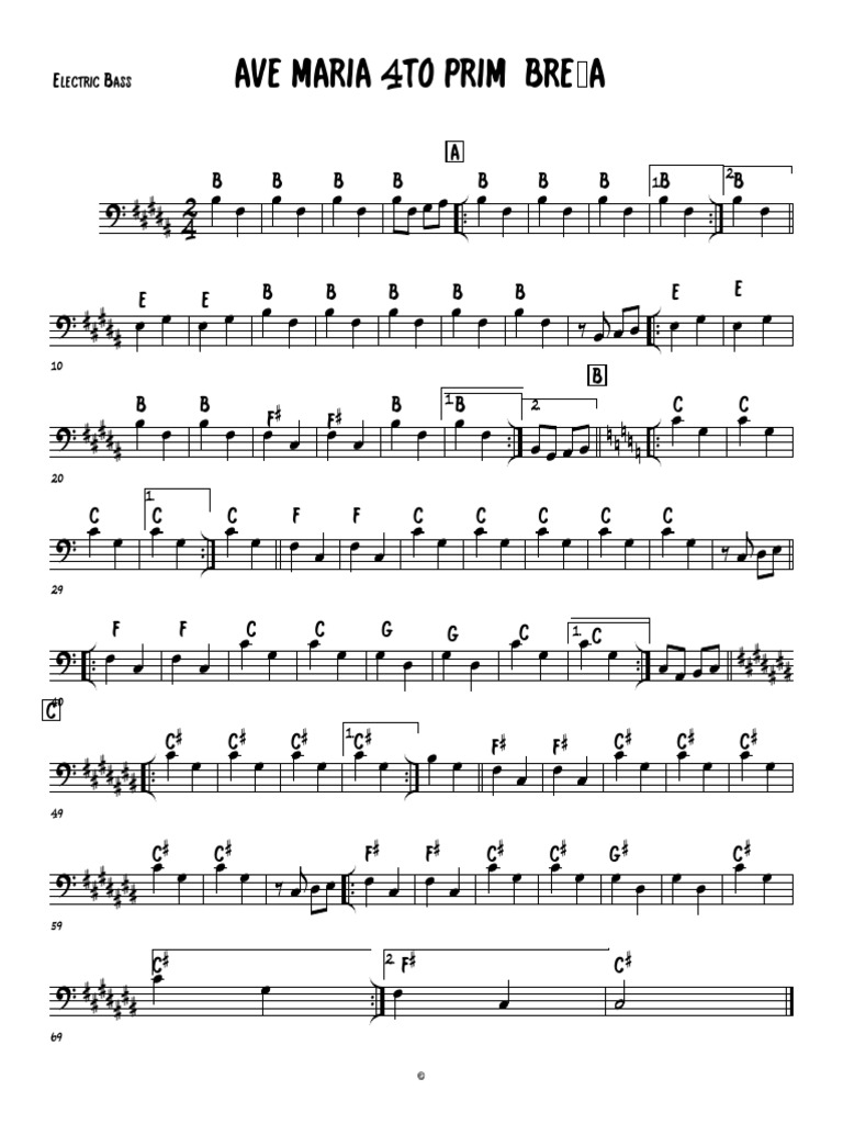 Electric Bass Notation Guide | PDF