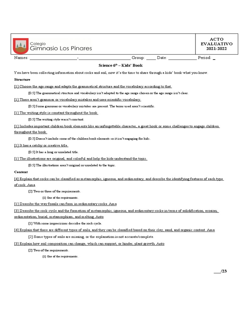 6° Science 21-22 - Kids' Book | PDF | Science & Mathematics