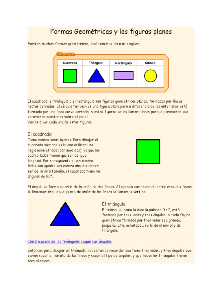 Formas Geométricas y las figuras planas | PDF | Triángulo | Ángulo