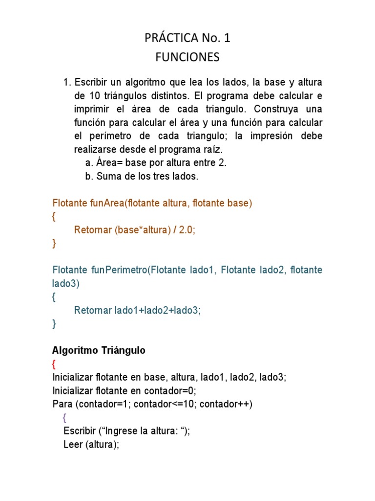 PRÁCTICA 1 - Funciones | PDF | Geometría Elemental | Matemática Elemental
