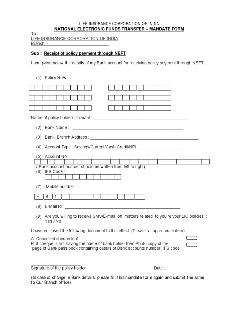 Neft Format | Cheque | Payments