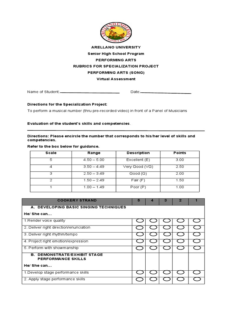 Rubrics in Singing | PDF