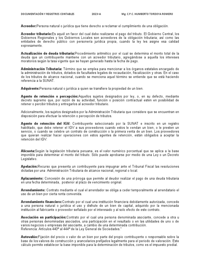 Terminología Contable | PDF | Impuestos | Pagos