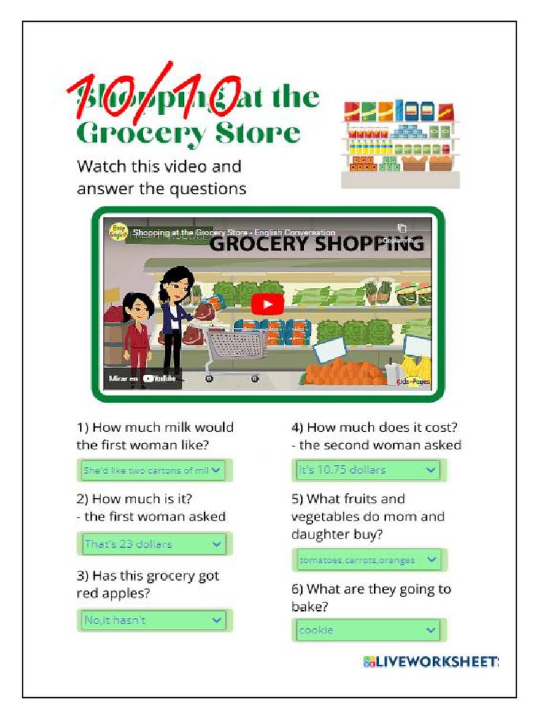 Speaking Food Homework | PDF