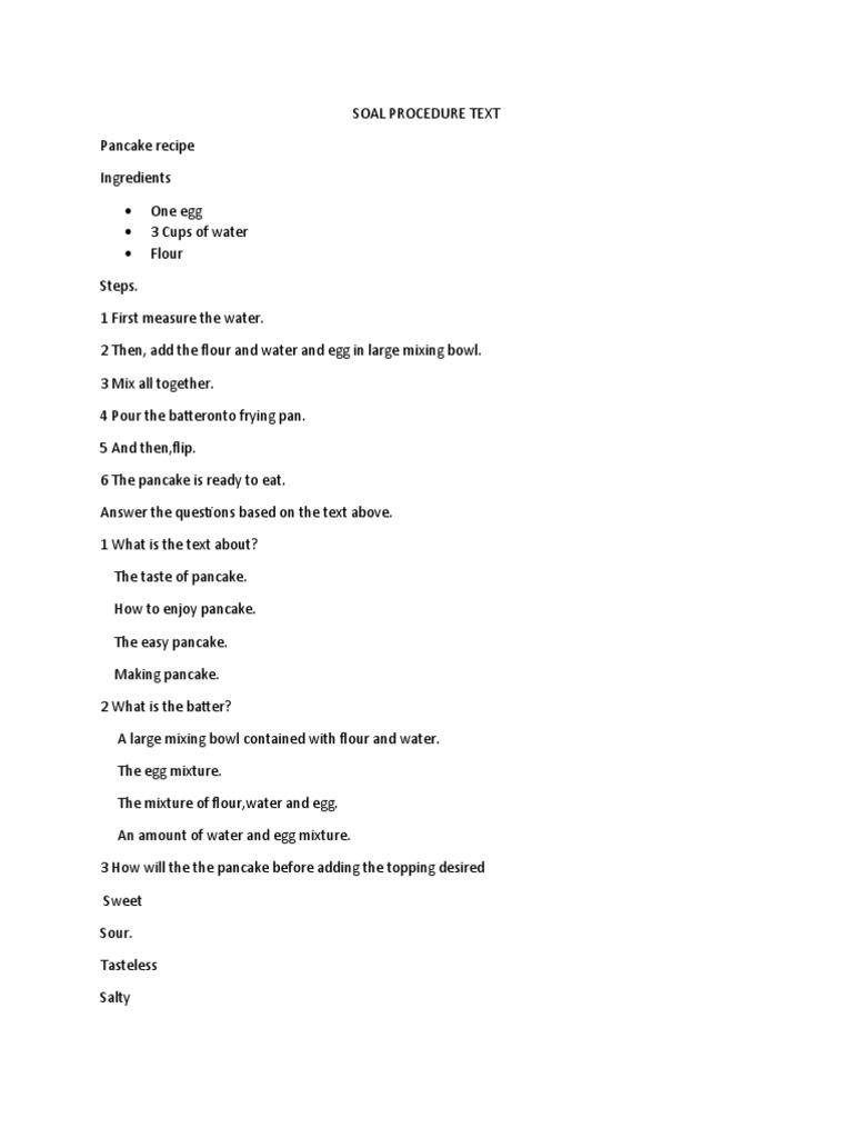 Soal Procedure Text | PDF
