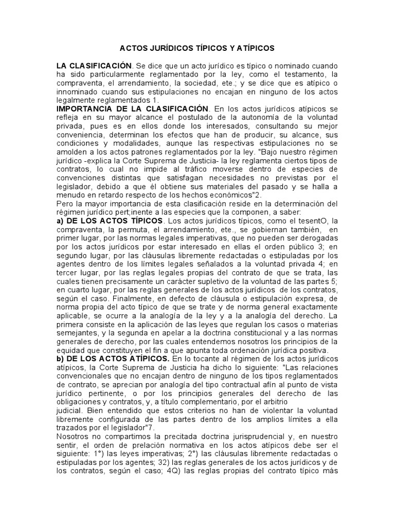 Actos Jurídicos: Tipos y Clasificación | PDF | Ley común | Justicia