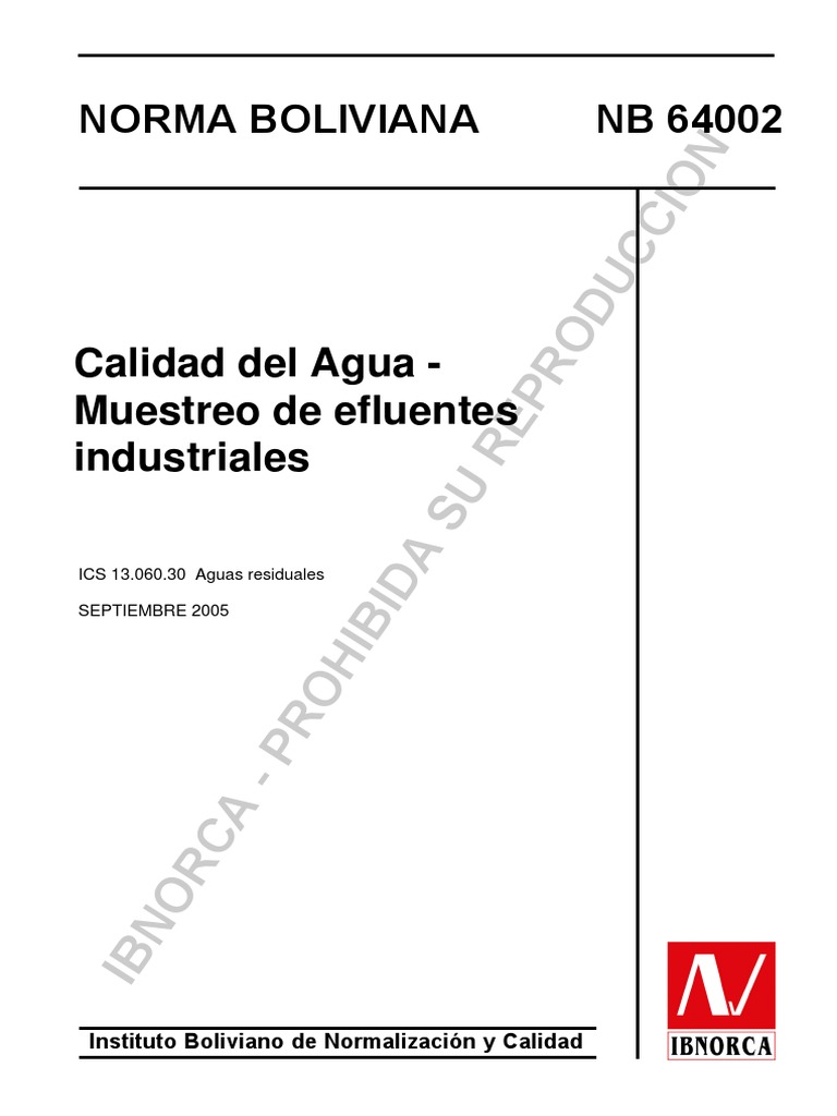 NB - 64002 - 2005 Muestreo de Efluentes Industriales | PDF