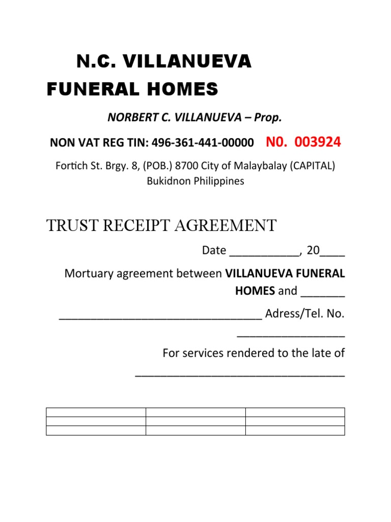 Villanueva Funeral Homes Agreement | PDF