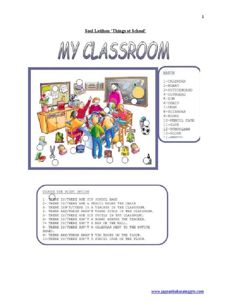 Soal Latihan Things at School | PDF