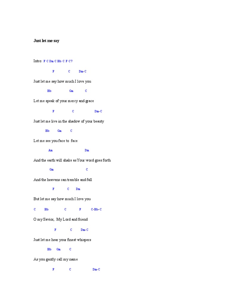 just let me say | PDF