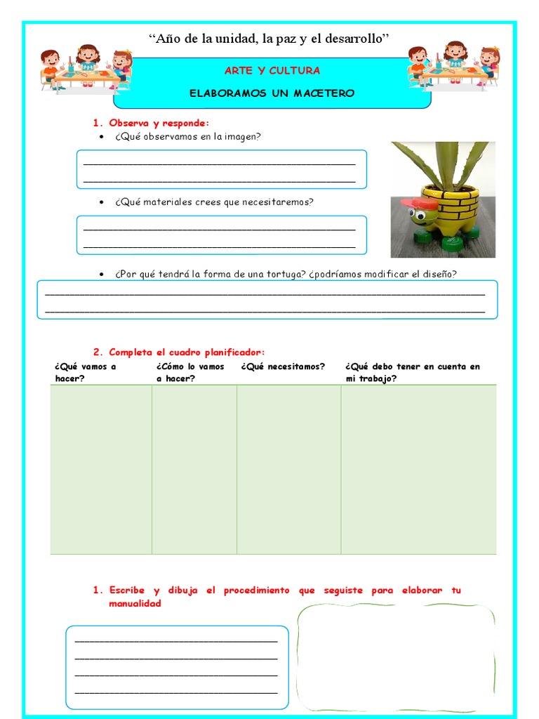 Ficha Ayc Vier 9 Elaboro Un Macetero | PDF