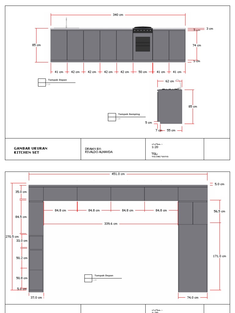 Kitchen Set Design Blueprint | PDF