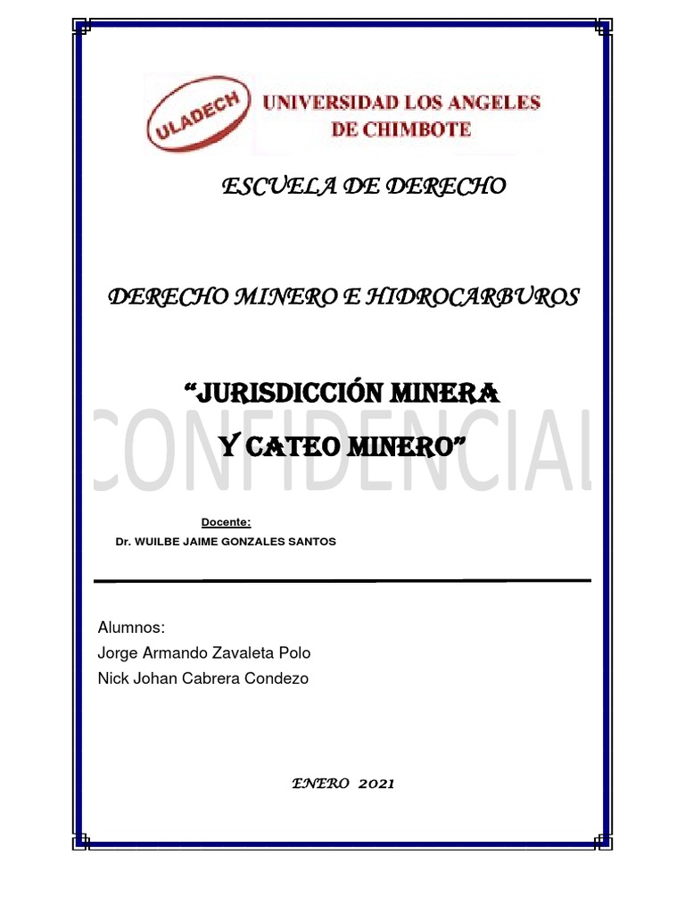Jurisdiccion y Cateo Minero | PDF | Minería | Judicaturas