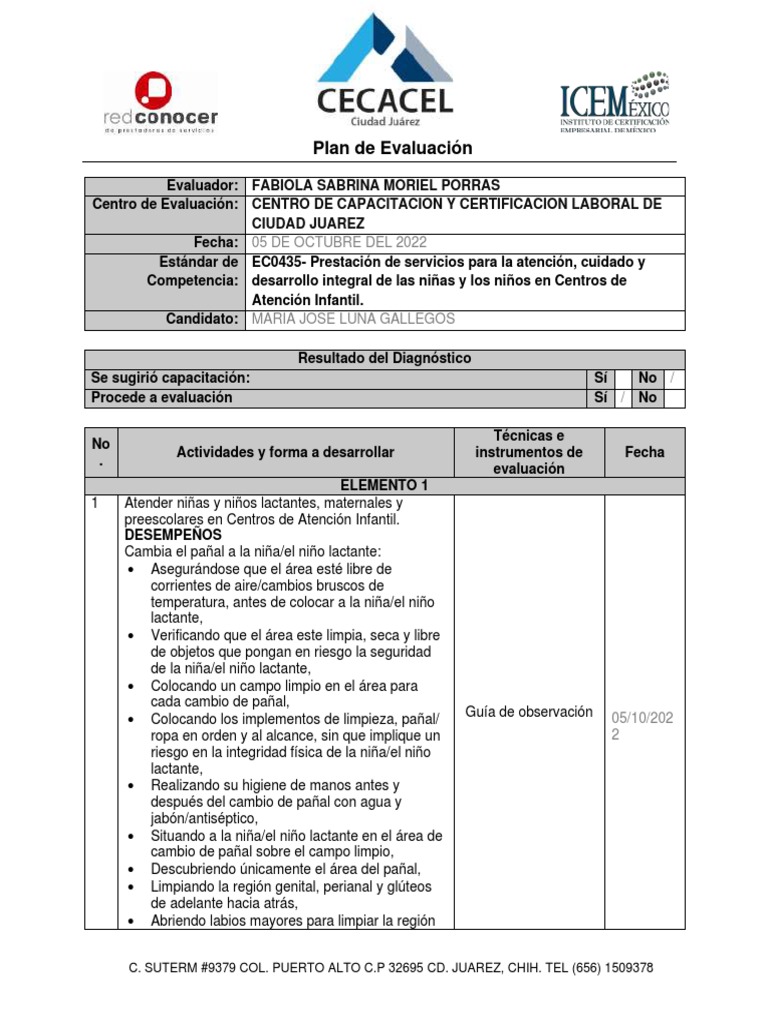 Plan Maria Jose Luna | PDF | Educación de la primera infancia | Lavado ...