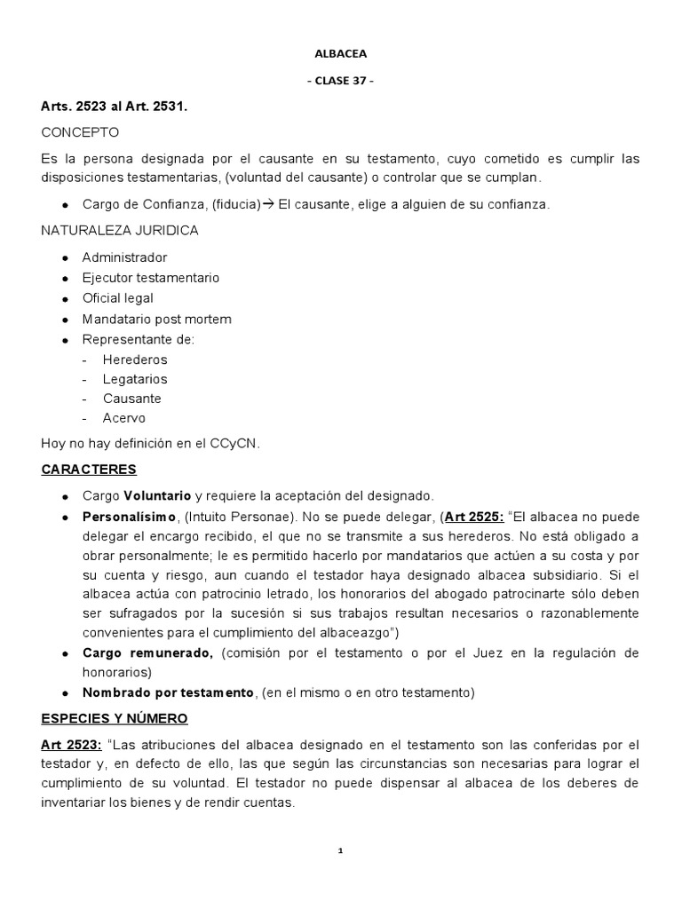 ALBACEAS | PDF | Herencia | Albacea