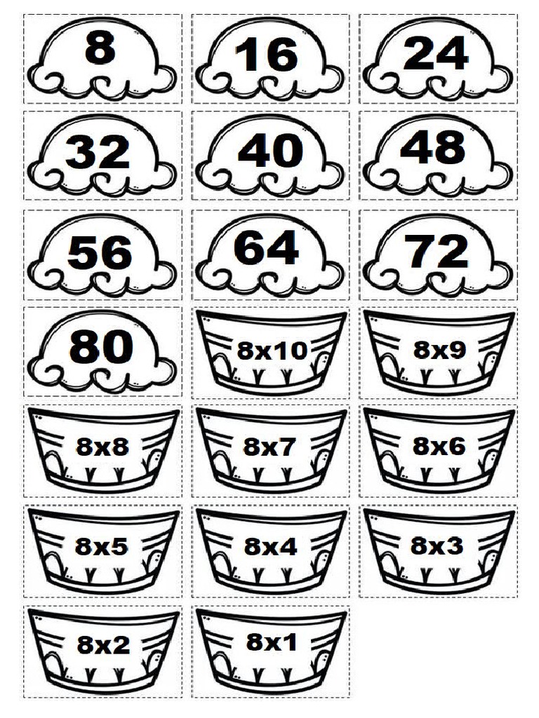Multiplicacion 8 y 9 Material de Trabajo | PDF