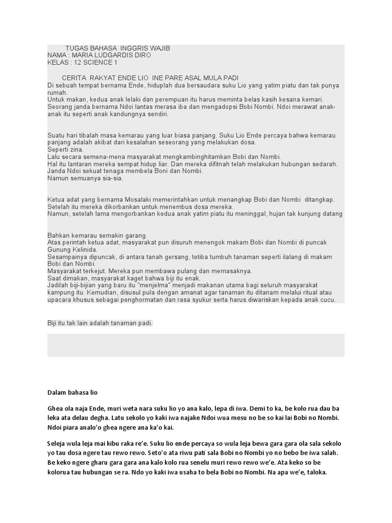 Cerita Rakyat Ende | PDF